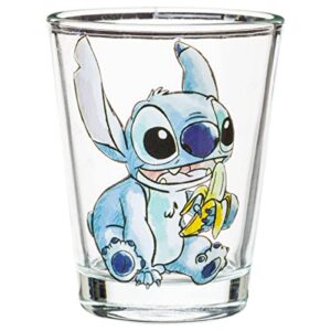 Silver Buffalo Lilo and Stitch Props 4-Pack Mini Glass Set, 1.5 Ounces