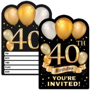 simimi art 30 gold glitter 40th birthday party invitations cards with envelopes