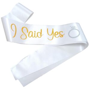 magnusson's garden i said yes sash for future mrs, engagement proposal party wedding announcement, bachelorette bridal shower sash for bride to be