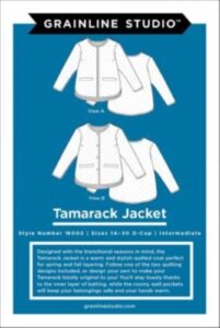 grainline studio llc tamarack jacket 14-30 gs16002-1430 pattern,blue