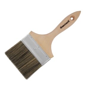 double thick chip paint brush, 4 inch / 100mm stain brushes for painting walls and fence staining, wooden handle masonry paintbrush for varnish, paste, gesso and limewash