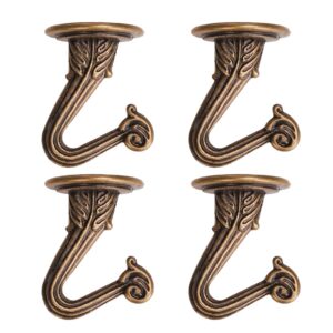 obstkuchen 4 sets swag ceiling hooks heavy duty swag hook with hardware for hanging plants ceiling installation cavity wall fixing (4, antique brass)