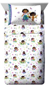 jay franco disney encanto sister magic full sheet set - 4 piece set super soft and cozy kid’s bedding - fade resistant microfiber sheets (official disney product)