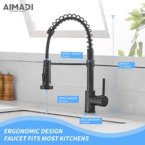 Oil Rubbed Bronze Kitchen Faucet - AIMADI Commercial Single Handle Single Hole Bronze Kitchen Faucet with Pull Down Sprayer grifo para fregaderos de cocina