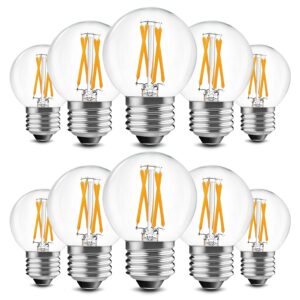 brimax 10 pack g16.5 led light bulbs 40 watt, e26 dimmable small globe led bulbs 4 watt edison bulb 2700k warm white,ac120v,flicker free for ceiling fans pendant chandelier vanity wall sconce