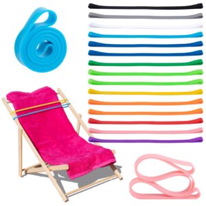 ancirs 15pcs towel bands for beach chairs, silicone beach chair clips for fixing towel, multi-functional windproof towel bands holder for beach chairs cruise