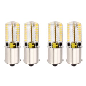 ba15s 1156 p21w led 12v ac/dc 6w low voltage bulbs, 1141 s8 single contact bayonet base, 3000k warm white, for landscape lighting, rv, camper, outdoor path lighting deck lighting. (pack of 4)