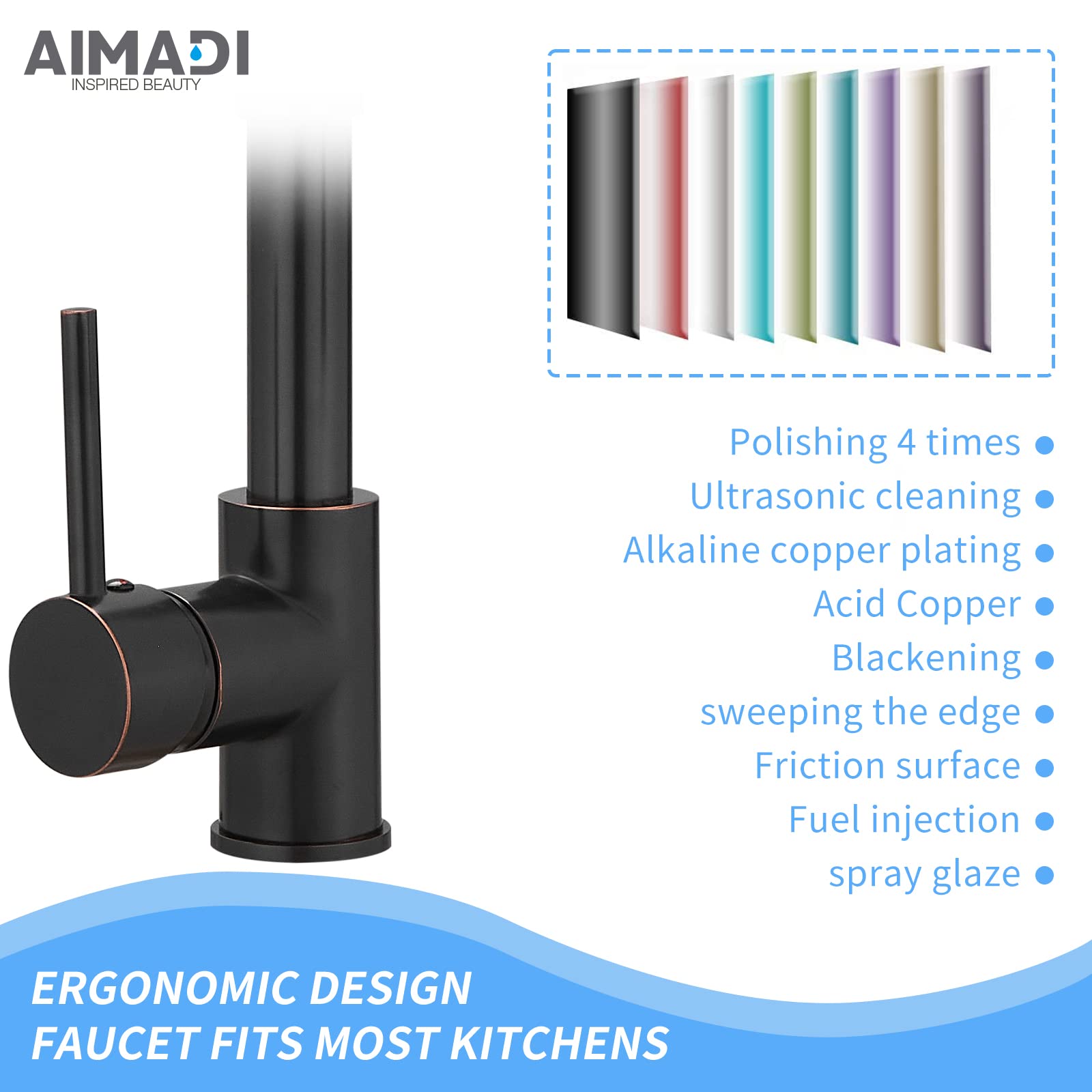 Oil Rubbed Bronze Kitchen Faucet - AIMADI Commercial Single Handle Single Hole Bronze Kitchen Faucet with Pull Down Sprayer grifo para fregaderos de cocina