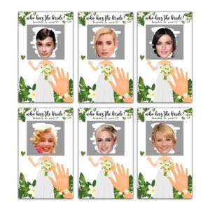 bridal shower games - who has the groom scratch off celebrity cards - elegant greenery floral bachelorette party game favor decor- wedding/engagement party ideas activities - 36 mini size cards(04)