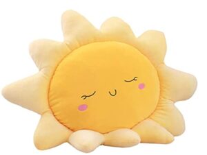 unlockgift cuddly plush sun pillow, cloud decorative pillow for bedroom, playroom, nursery, cute photo props pillow-01 sun,17.5"