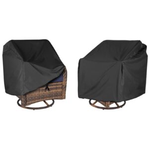 ananmei outdoor swivel lounge chair cover 2 pack, (37.5 l x 39.25 w x 38.5 h inches) 100%waterproof heavy duty outdoor chair covers, patio furniture cover for swivel patio lounge chair(black)