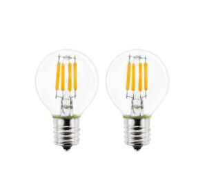 2-pack e17 mini globe bulb s11 led light bulb,e17 intermediate base 4w warm white 2700k,40 watt s11 g40 incandescent bulb replacement for desk lamp,cabinet,closet, non-dimmable