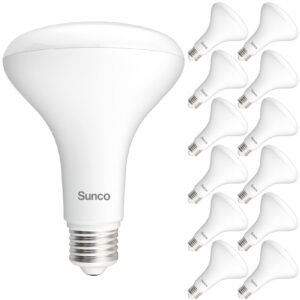 sunco 12 pack br30 led bulbs 1600 lumens, indoor flood lights 16w equivalent 100w 5000k daylight e26 base, interior dimmable recessed can light bulbs - ul listed