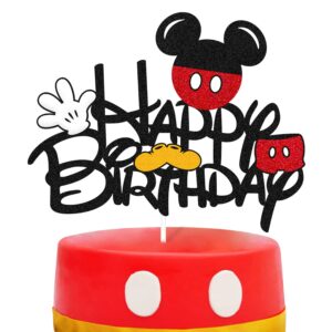 mouse cake topper birthday cake decoration bday party baby shower celebration decor red bows and white gloves mouse themed party for boys girls men anniversary event supplies