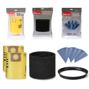 shop-vac 6pc filter kit, 2-pack 90671 filter bags, 3-pack 90107 paper disc filters and 90585 premium foam filter, fit for most shop-vac 5-8 gallon wet/dry vacuum