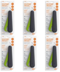 slice 10563 auto-retractable squeeze-trigger utility knife, safer choice, never rusts, lasts 11x longer than metal, finger friendly ceramic blade, 6 pack