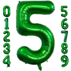 40 inch dark green number 5 balloon large size giant jumbo digit mylar foil helium dark green balloons for birthday party celebration decorations graduations anniversary baby shower photo shoot