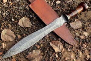 wilson roy custom hand made damascus steel dolch greek knife roman gladius knife/sword gladiator knife