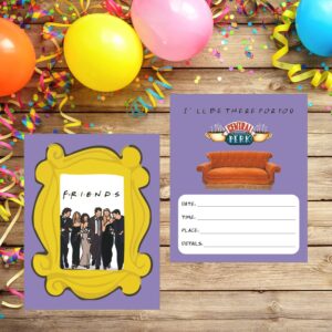 AICHENGZI 20pcs Friends Birthday Party Invitations Friends TV Show Themed Party Decorations Cards With Envelopes Graduation Bachelorette Party Invitations