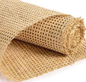 24" width rattan cane webbing rattan cane webbing roll 2 feet hexagon weave mesh 1/2 inch pre-woven cane net open weave wicker cane webbing rattan sheets natural material for cabinet chair (2 feet)