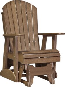 luxcraft 2' adirondack glider chair, outdoor glider chair, outdoor glider rocking chair, patio glider chair, glider chair outdoor (antique mahogany)