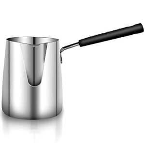 perezy steel butter and coffee warmer,turkish coffee pot, butter melting pot and milk pot with spout -(350ml)