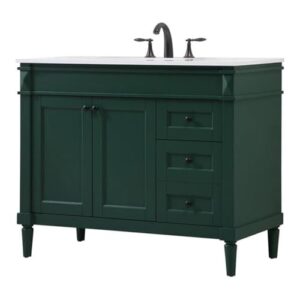 elegant decor indoor modern under sink bathroom fixtures storage organizer cabinet 42 inch single bathroom vanity - green