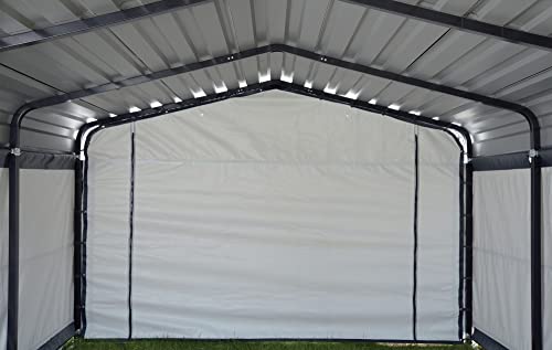 Arrow Sheds Amazon Exclusive 10' x 15' x 7' 29-Gauge Carport with Galvanized Steel Roof Panels and Enclosure Kit, Charcoal