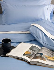 highland feather 100% pure cotton duvet cover – 300 thread count, long-staple combed cotton best-bedding sheets for bed, breathable, soft & silky sateen weave