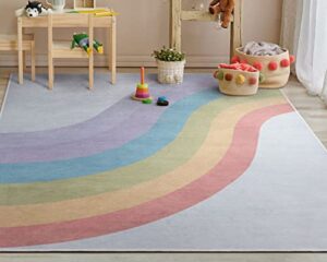 well woven kids rainbow rug, 5' x 7', multi color