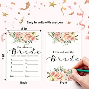 How Old Was The Bride-To-Be Bridal Shower Games - Floral Wedding Shower Games - Bachelorette Party Games - Engagement Party Game - bridal shower, or girls` night out - 30 Game Cards (a004 CNJ)