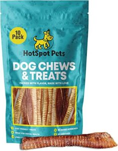 hotspot pets premium 12'' beef trachea for dogs large - all natural long lasting dog chews rich in glucosamine & chondroitin 100% beef chews single ingredient grass fed dog treats