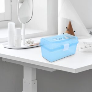 2pcs Capacity Medicine Storage Case Compartment Box Handle Organizer Box Dormitory Multipurpose Storage Crafts Sewing Tools