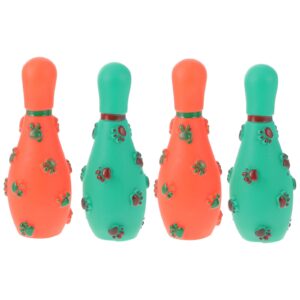 4pcs dog toy -dog chew toys for aggressive chewers, indestructible tough durable squeaky interactive dog toys, puppy teeth bowling balls toy for small meduium large breed