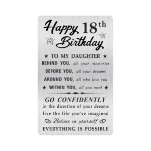 moqiyxl 18th birthday card for daughter, 18 year old gifts for daughter engraved wallet card