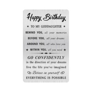 moqiyxl goddaughter birthday card, happy birthday goddaughter gifts ideas, small engraved wallet card