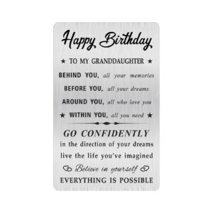 moqiyxl granddaughter birthday card, happy birthday granddaughter gifts ideas, small engraved wallet card