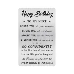 moqiyxl niece birthday card, happy birthday niece gifts ideas, small engraved wallet card