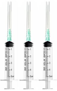 5ml disposable syringes with 21ga 1.5 inch needle dispensing tools industrial lab supplies,individual package (20)