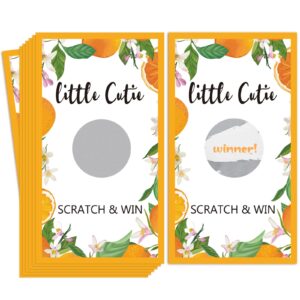 minatee 60 pack little cutie scratch off cards little cutie baby shower games orange theme scratch off cards for little cutie baby shower birthday party supplies