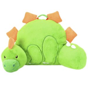 soft landing | nesting nooks | soft and cuddly portable back rest and reading pillow with storage pocket – dino 23 x 15 x 14 inches