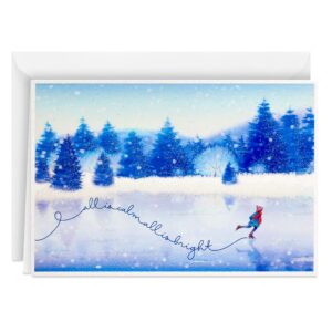 hallmark boxed holiday cards, ice skating (40 cards with envelopes)