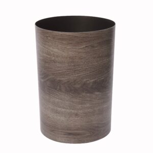 umbra treela small trash durable garbage can waste basket for bathroom, bedroom, office and more, barnwood