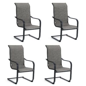 sophia & william patio dining chairs c spring motion chairs for 4 high back patio chairs quick dry textilene outdoor furniture support 350lbs for lawn garden balcony pool backyard weather resistant