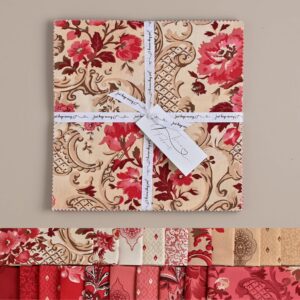 true fabrics 10" squares layer cake precut fabric (en rouge)