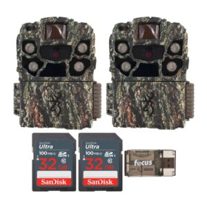 browning strike force full hd trail camera (2-pack) bundle with 32gb memory card (2-pack) and card reader (5 items)