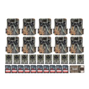 browning trail cameras strike force extreme 16mp game camera (10-pack) bundle with security box (10-pack), 32gb sd card and card reader (10-pack) (31 items)