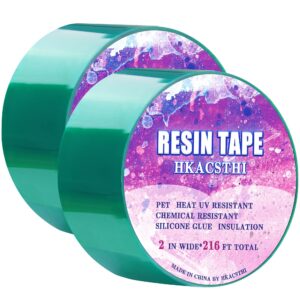 hkacsthi 2 rolls 216 feet resin tape for epoxy resin molding silicone epoxy resin tape uv tape epoxy release tape for pouring thermal tape high temperature tape (2 inches)