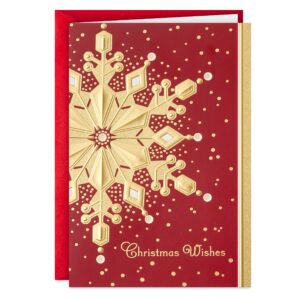 hallmark boxed holiday cards, red and gold snowflake (40 cards with envelopes)