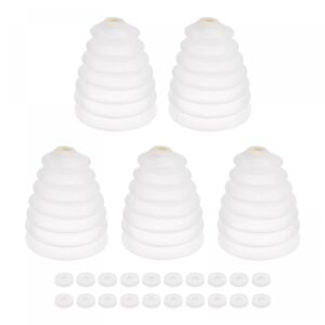 uxcell 5 pcs rubber drill dust cover collector, for electric hammer impact drill ash bowl, device tool accessories, white